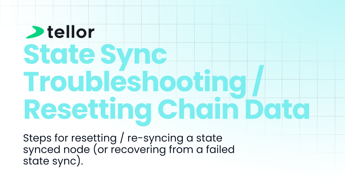 State Sync Troubleshooting / Resetting Chain Data | Layer Docs