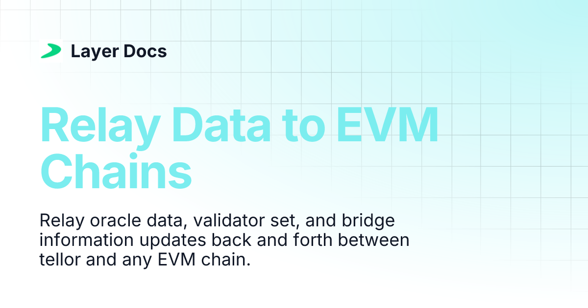 Relay Data to EVM Chains | Layer Docs